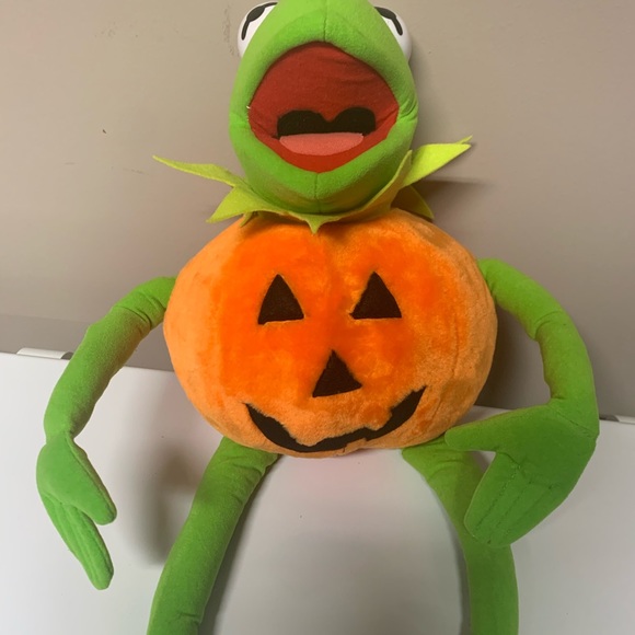 Nanco | Holiday | Vtg Kermit The Frog Muppet Pumpkin Halloween Plush ...